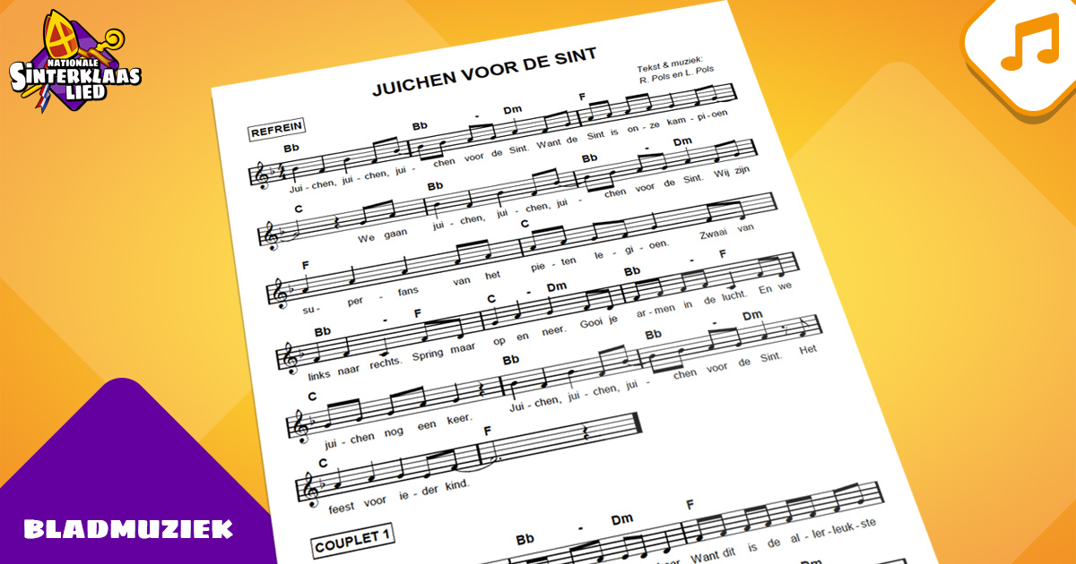 Bladmuziek van Het Nationale Sinterklaaslied