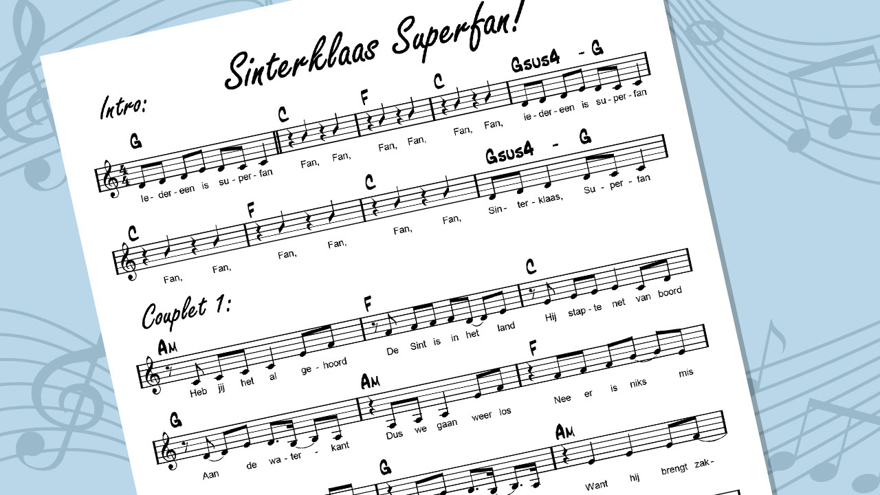 Bladmuziek van Het Nationale Sinterklaaslied