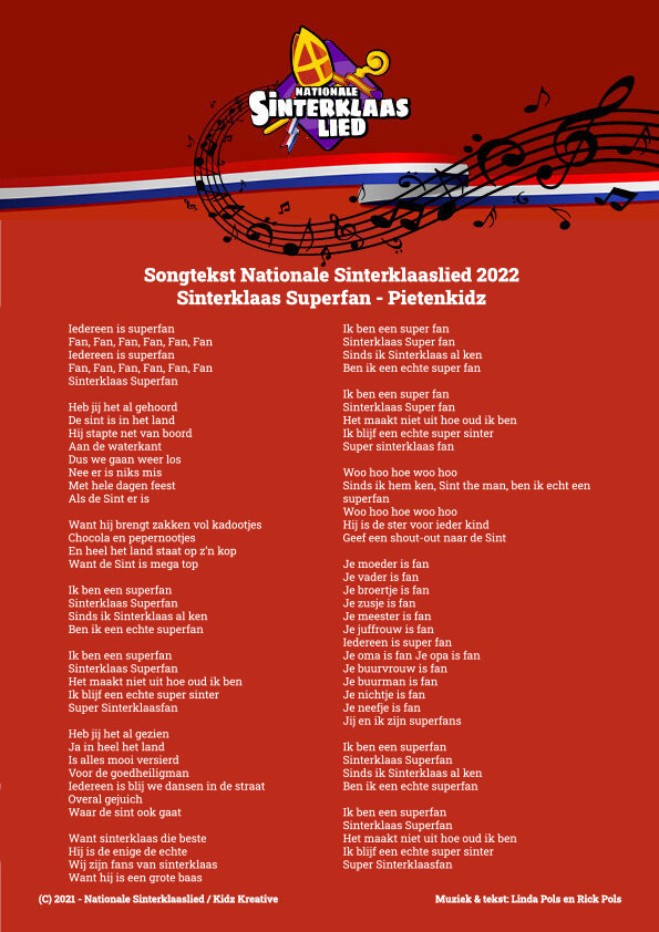Sinterklaas Superfan het Nationale Sinterklaasliedje van 2022!